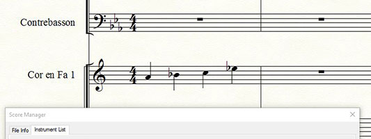 Ecriture du Cor en Fa avec Finale
